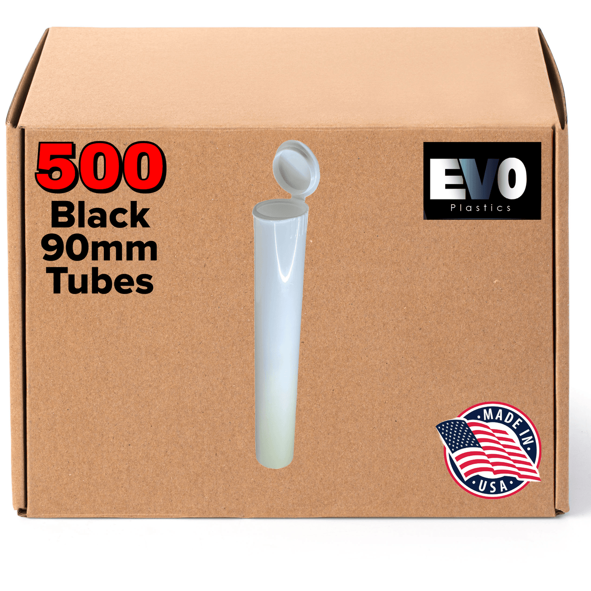 90mm Pre-Roll Tubes [500-Pack, Multiple Colors Available]